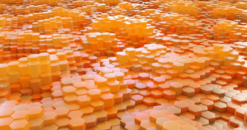 3d Hexagonal Orange Plastic Blocks Environment Stock Illustration ...