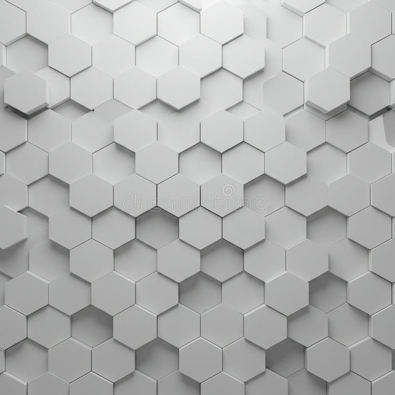 A 3D Hexagonal Pattern Featuring Various Elevations of Interconnected ...