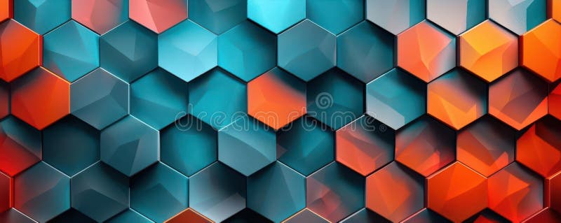 3D Hexagonal Prism Pattern with Smooth Gradients in Vibrant Colors ...