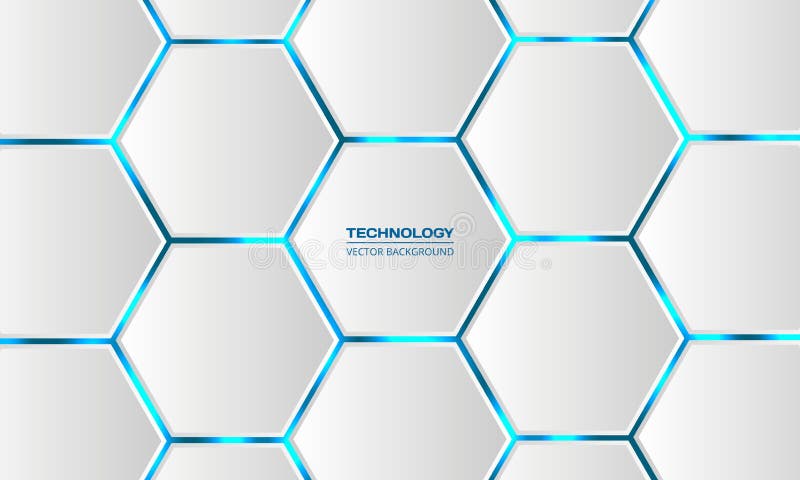 3d Hexagonal Technology Abstract White Background. Stock Vector - Illustration of power, flash ...