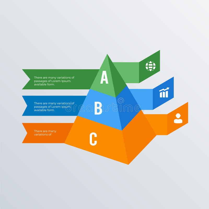 3D Hierarchical Infographic Template Design. Business Concept Infograph ...