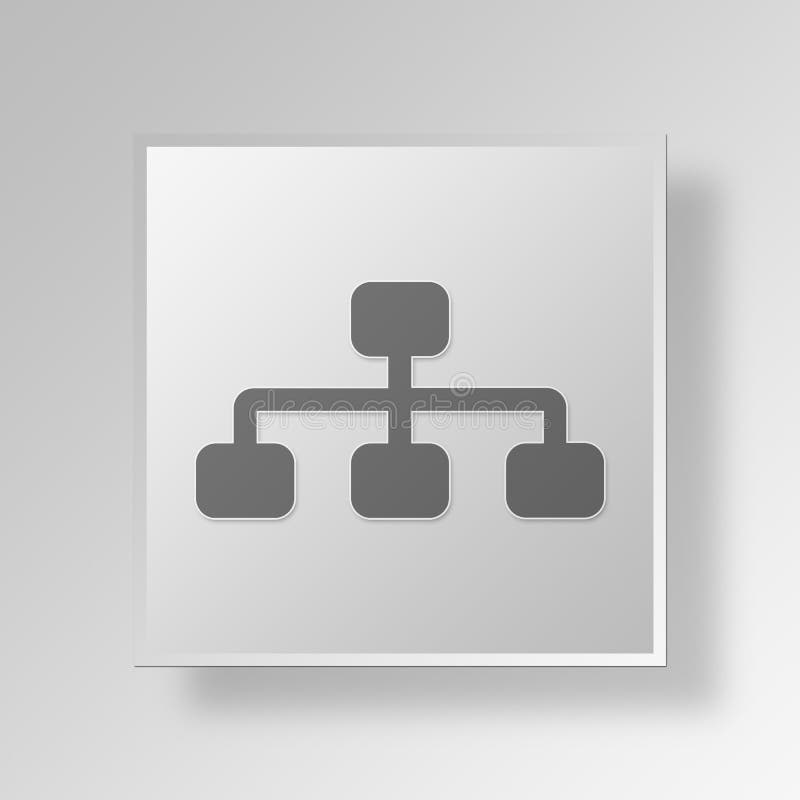 3D Hierarchy Button Icon Concept Stock Illustration - Illustration of ...