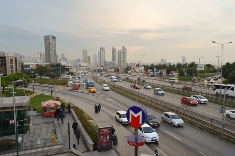 D100 Highway Turkey Istanbul Kartal, Traffic is Not Intensive ...