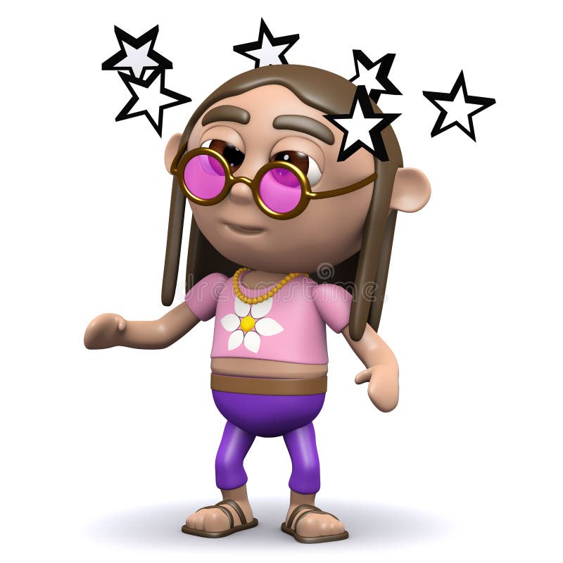 3d Hippy is dizzy stock illustration. Illustration of youth - 39884284