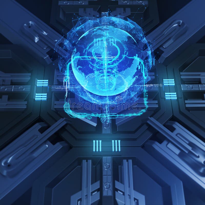 3d Hologram Futuristic Interface Stock Illustration - Illustration of ...