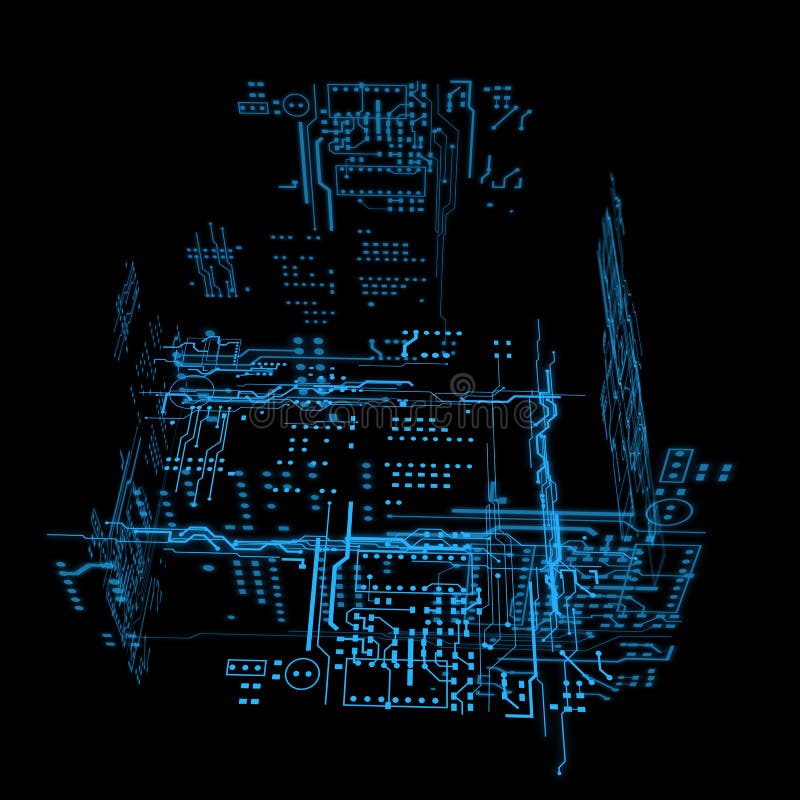 3d Hologram Futuristic Interface Stock Illustration - Illustration of ...