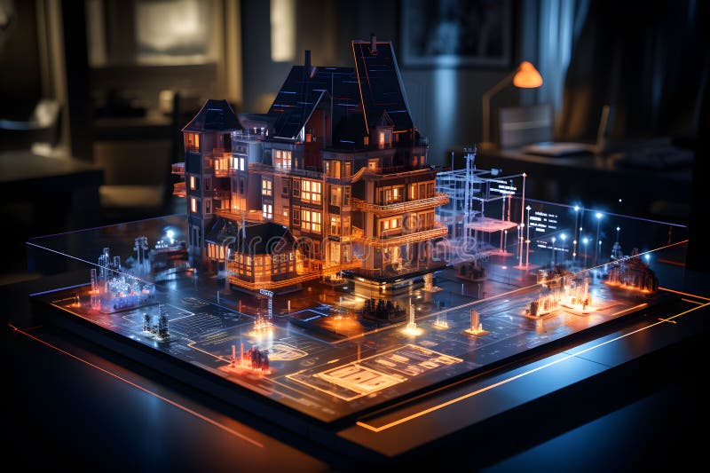 3D Hologram Modeling, Architecture, Technology Industry, Virtual ...