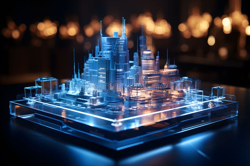 3D Hologram Modeling, Architecture, Technology Industry, Virtual ...