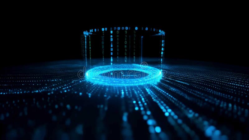 Floating and Rotating 3D Holographic Data Points on a Black Background Stock Footage - Video of ...