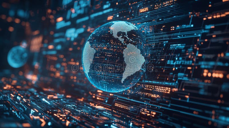 Symbolizing Real-time Access To Worldwide Data Information, Futuristic ...