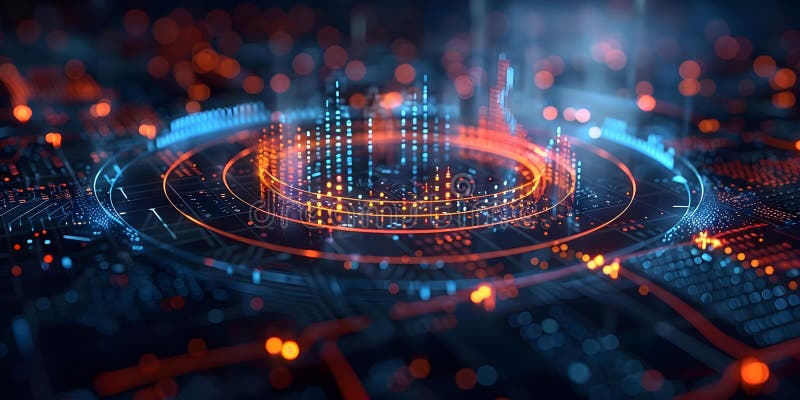 3D Holographic Graph Symbolizing Financial Success in Dynamic and ...