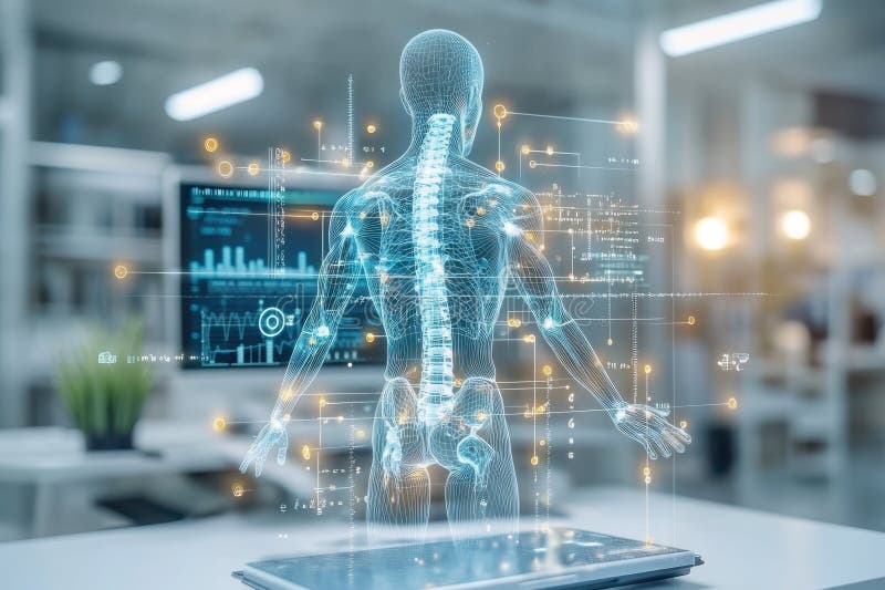 3D Holographic Model of a Human Spine and Nervous System Displayed in a ...