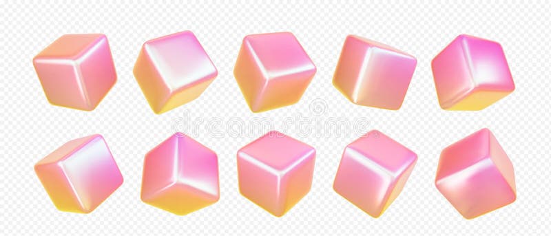3d Holographic Prism Cube with Abstract Light Stock Vector ...
