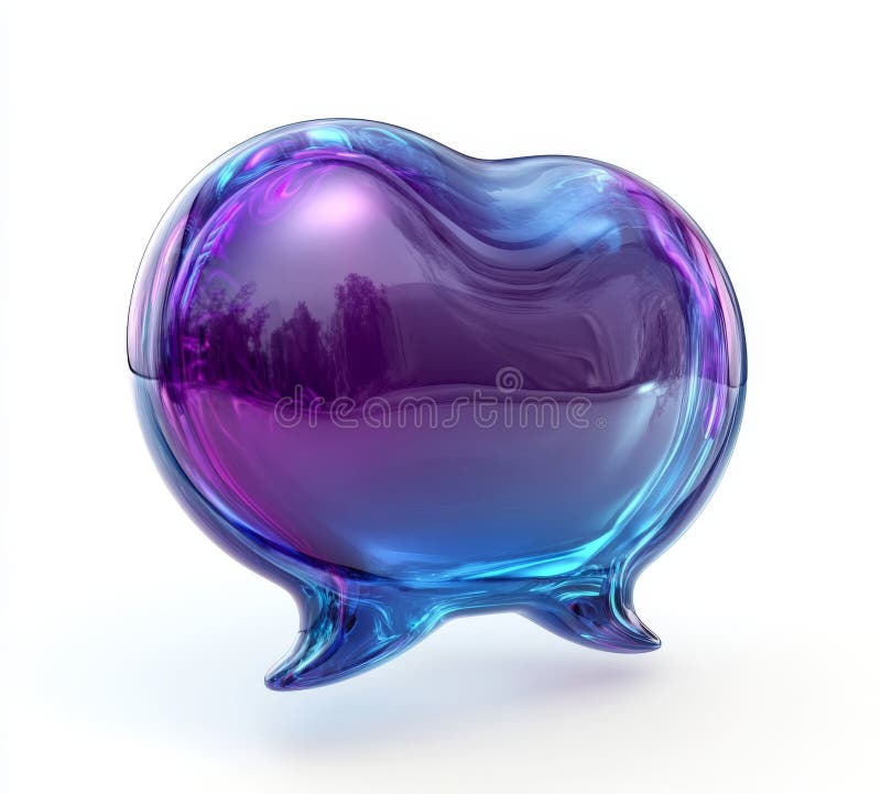 A 3D Holographic Speech Bubble for Messages or Comments, Featuring an ...
