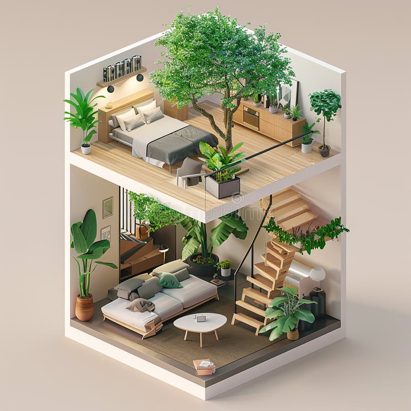 3D Home stock illustration. Illustration of inte, illusation - 329492496