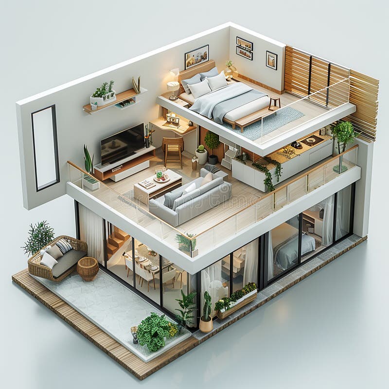 3D Home stock illustration. Illustration of illusation - 329729657