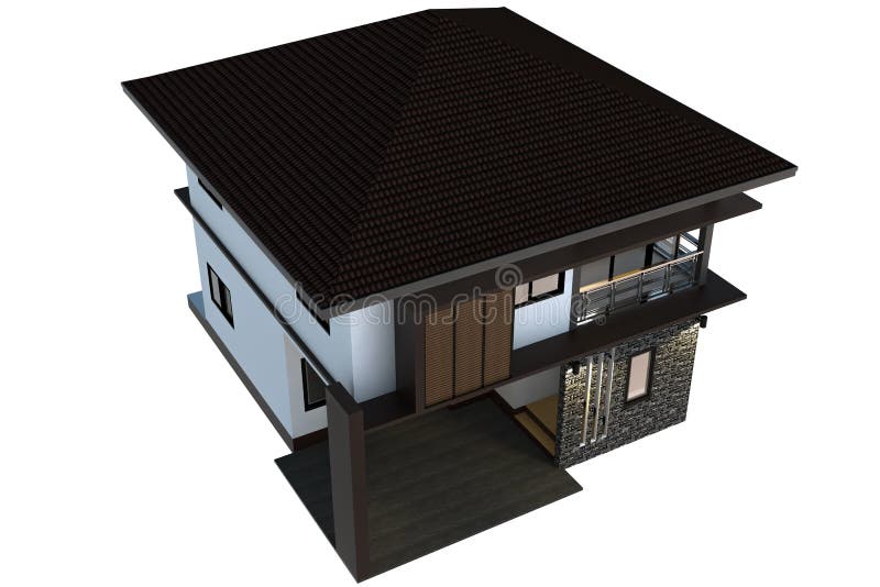 3d house isolated on white stock illustration. Illustration of ...