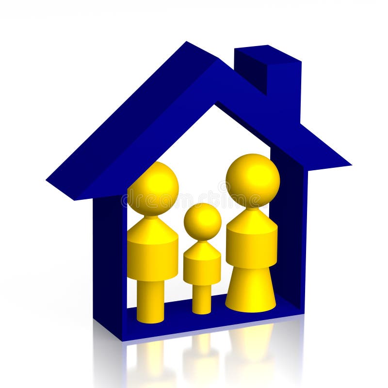 3D Home/ Family Insurance Concept... Stock Illustration - Illustration ...