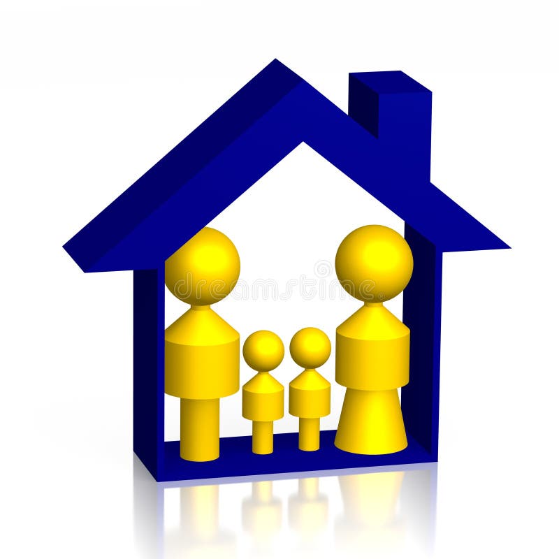 3D Home/ Family Insurance Concept... Stock Illustration - Illustration ...