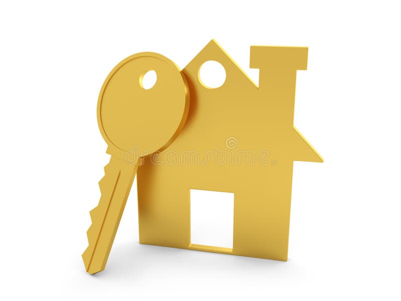 3d Home with Key stock illustration. Illustration of purchase - 52071985