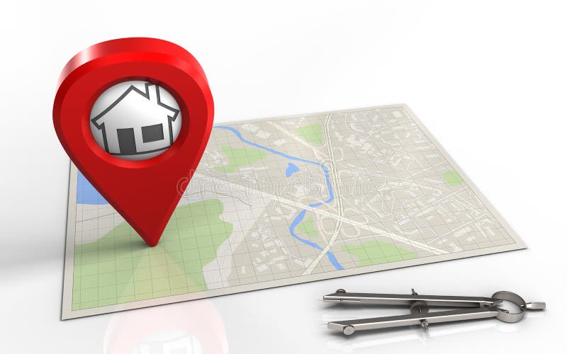3d home pin stock illustration. Illustration of symbol - 100314596