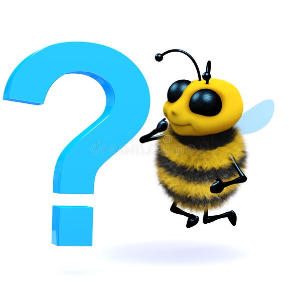 3d Honey bee question mark stock illustration. Illustration of mark ...