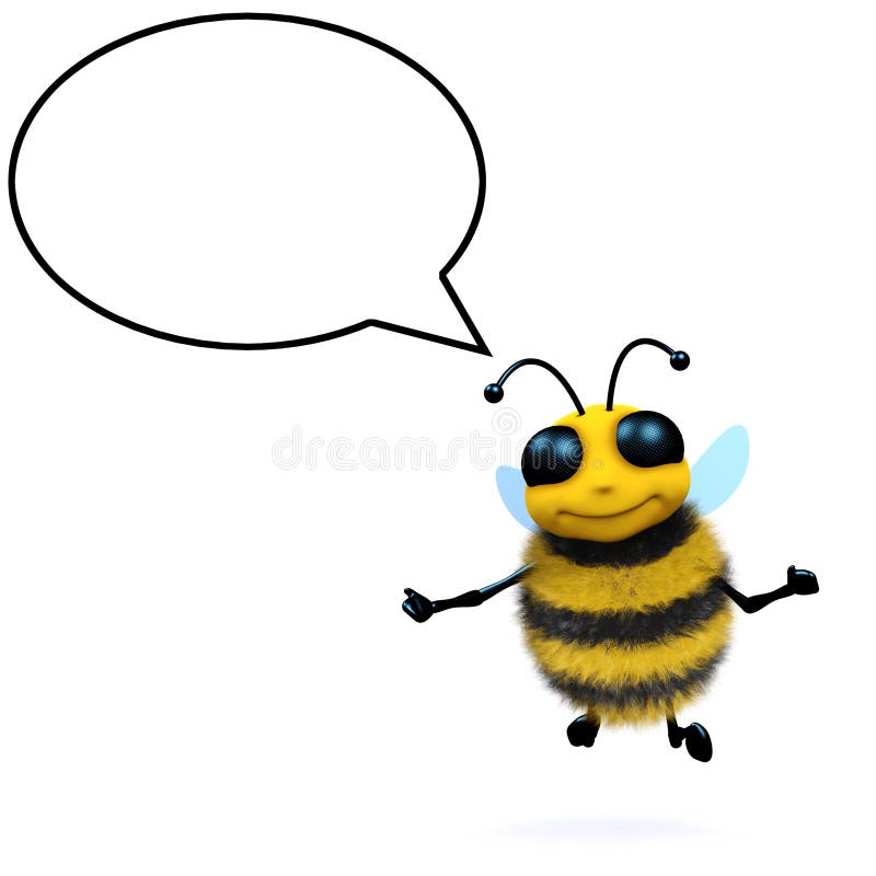 Bee with speech bubble stock illustration. Illustration of modern ...