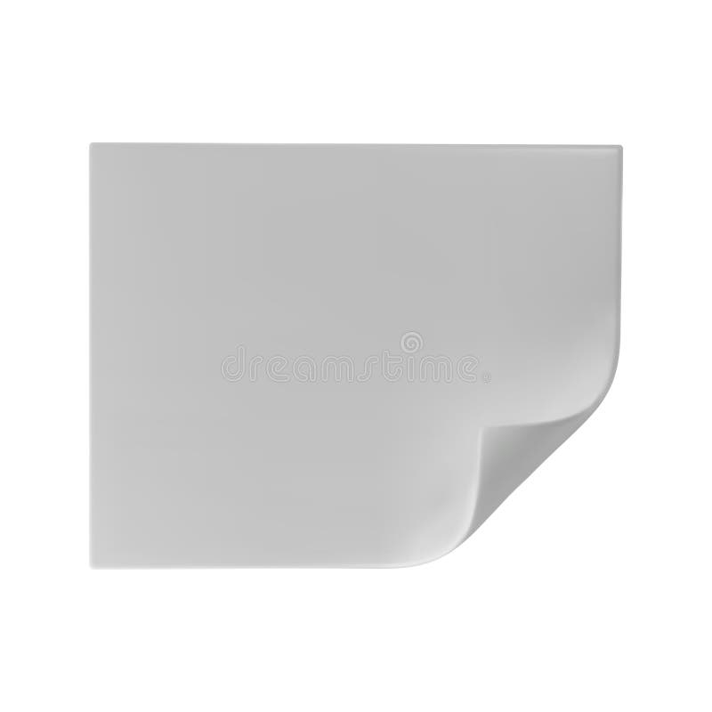 3d Horizontal Sheet of White Paper with a Folded Corner Icon. Blank ...