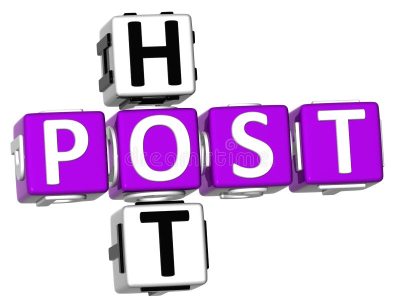 3D Hot Post Crossword stock illustration. Illustration of cutout - 92013959