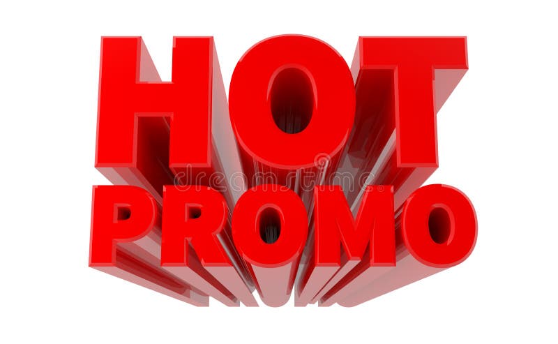 3D HOT PROMO Word on White Background 3d Rendering Stock Illustration ...