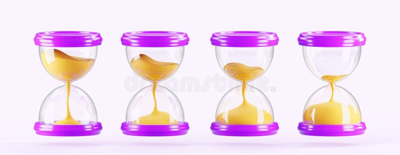 3d Hourglass Animation Sprite Sheet Game Icon Set. Render Glass Clock ...