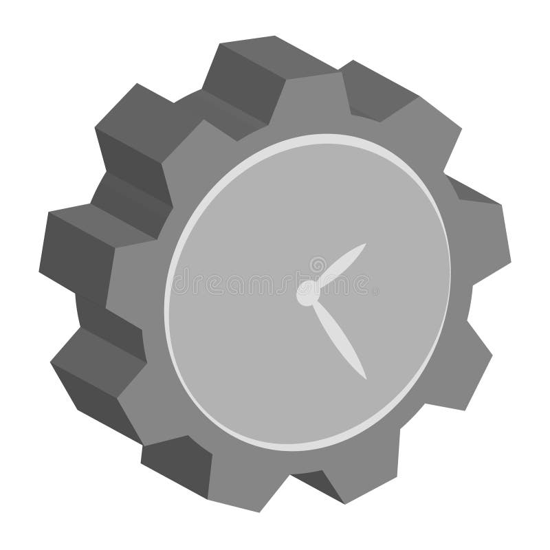 3D Hours with Gear on White Background Stock Vector - Illustration of ...