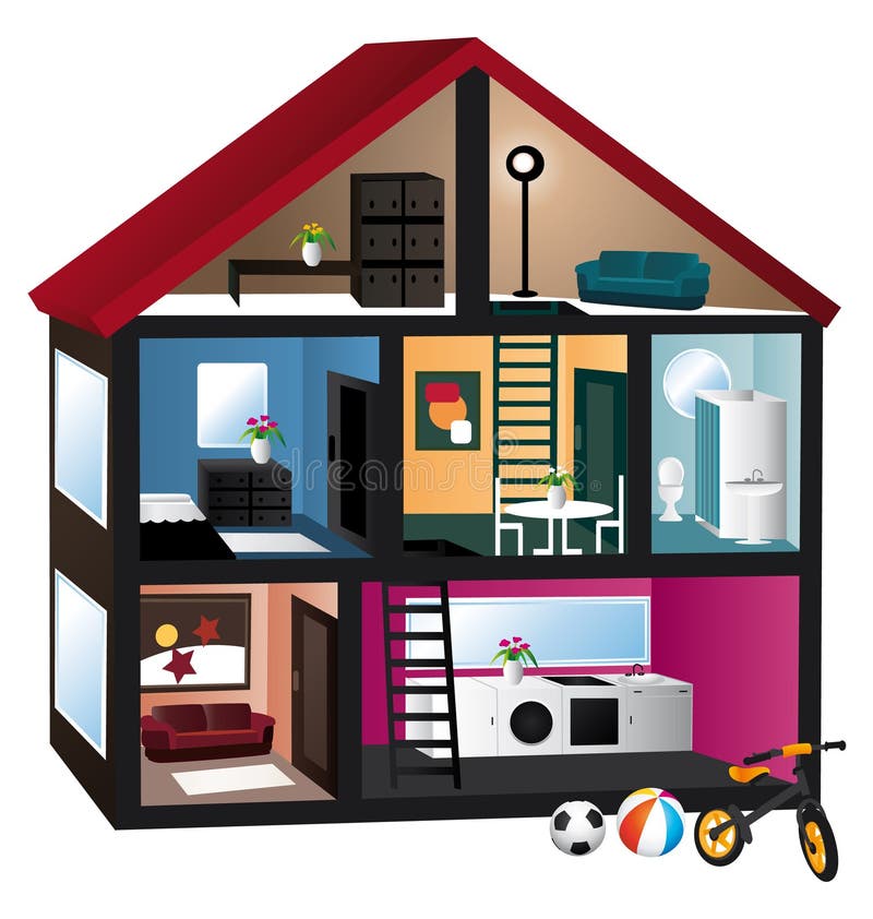 3d model house stock vector. Illustration of industry - 8831394