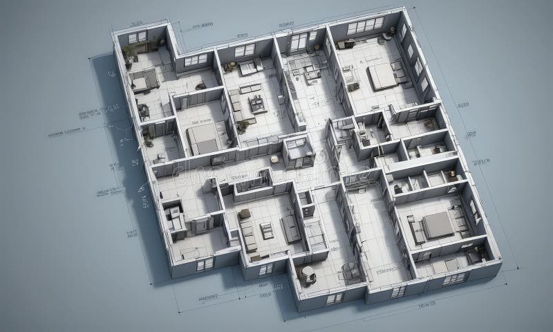 3D House Floor Plan, with Rooms Labeled and Dimensions Provided, is ...
