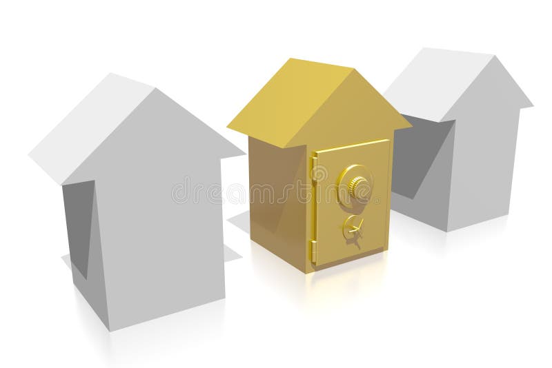 3D House Insurance Concept... Stock Illustration - Illustration of ...