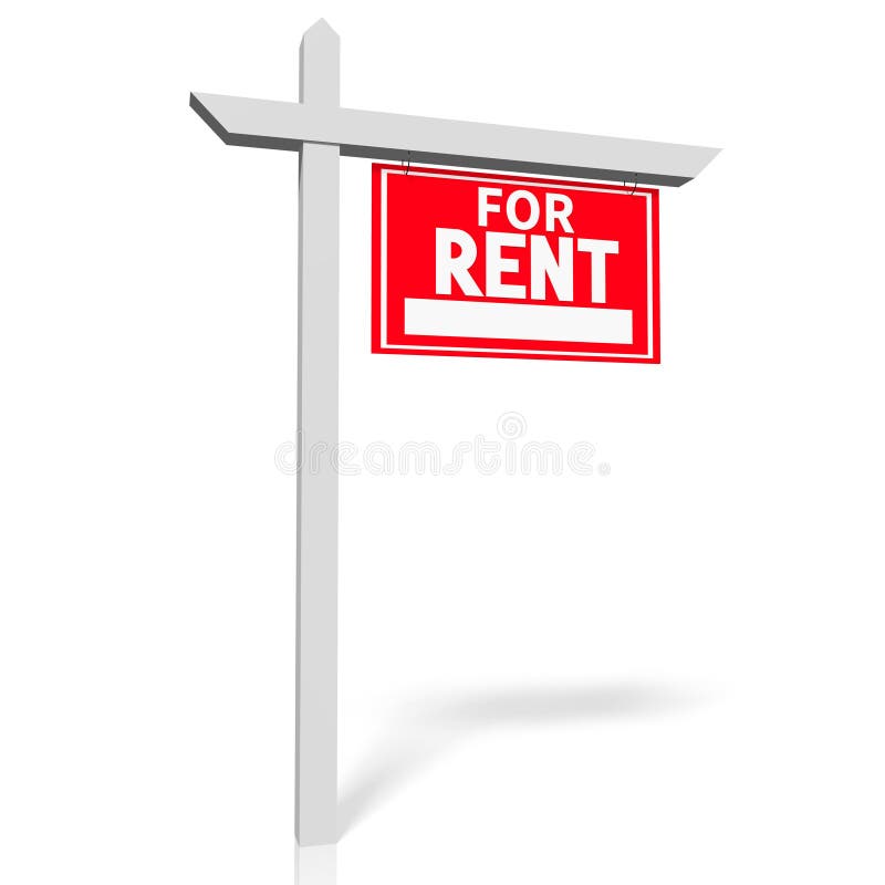 3D house for rent concept stock illustration. Illustration of advertise ...