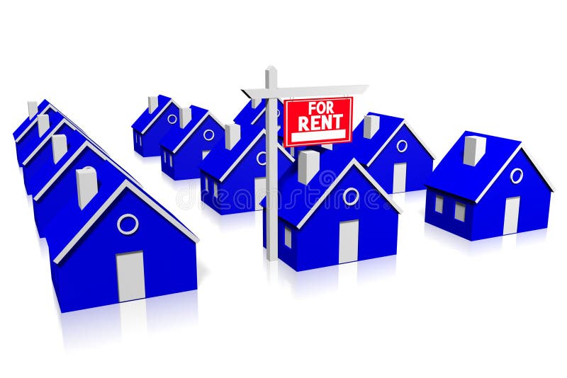 3D house for rent concept stock illustration. Illustration of ...