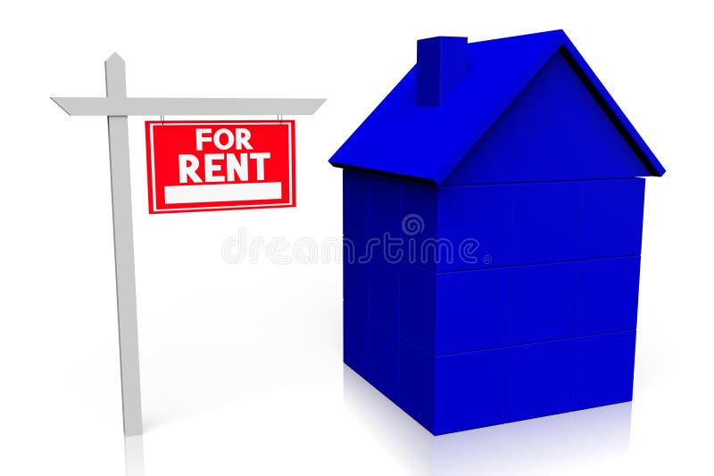 3D house for rent concept stock illustration. Illustration of house ...
