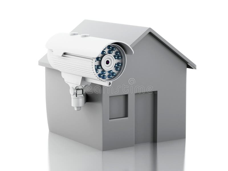 3d House Security Cctv Camera Stock Illustrations – 300 3d House ...