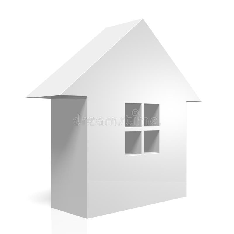 3D Geometrical House Shape - Isolated on White Background Stock ...