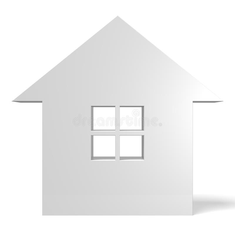 3D Geometrical House Shape - Isolated On White Background Stock ...