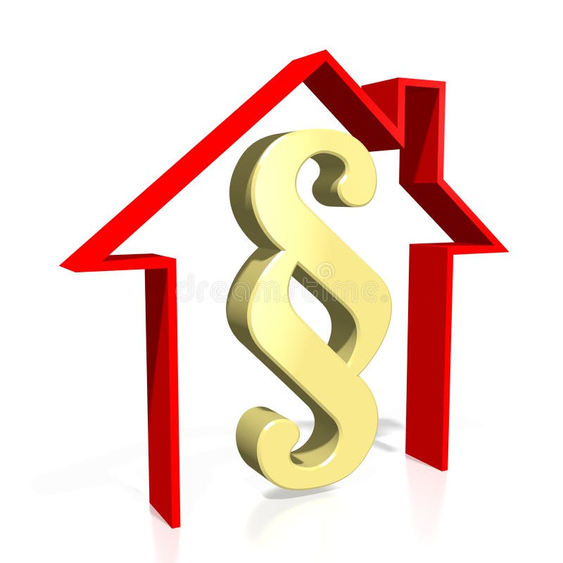 3D House Shape, Section Sign - Justice/ Law Concept Stock Illustration ...