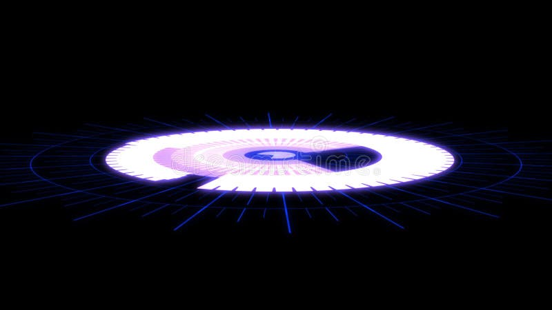 3D HUD Arc Audio Equalizer Radial Grids Blinking Purple X80 Degrees VJ ...