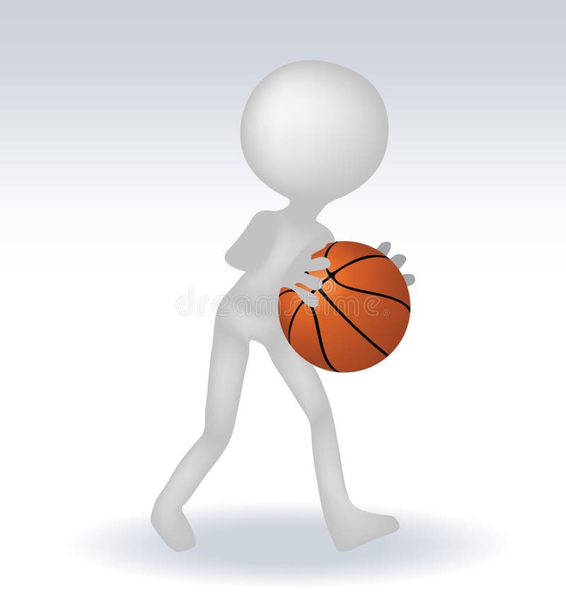 3d Human Basketball Player Trying To Score Stock Illustration ...