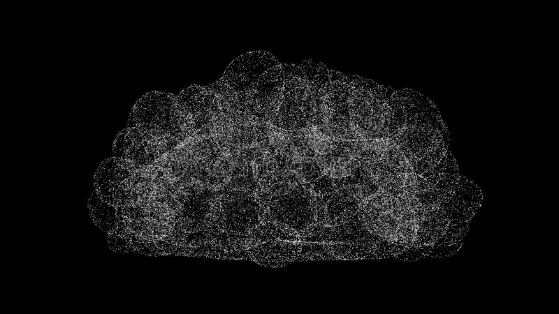 3D Human Brain on Black Background. Object Made of Shimmering Particles ...
