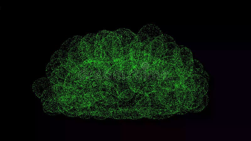 3D Human Brain on Black Background. Object Made of Shimmering Particles ...