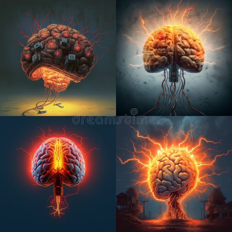 3D of Human Brain, Illustration, Brain Virus Infection Concept ...