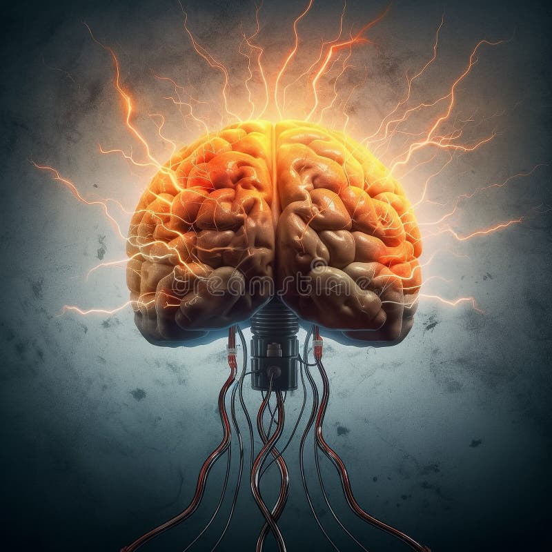 3D of Human Brain, Illustration, Brain Virus Infection Concept ...