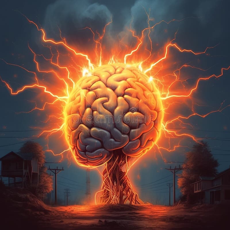 3D of Human Brain, Illustration, Brain Virus Infection Concept ...