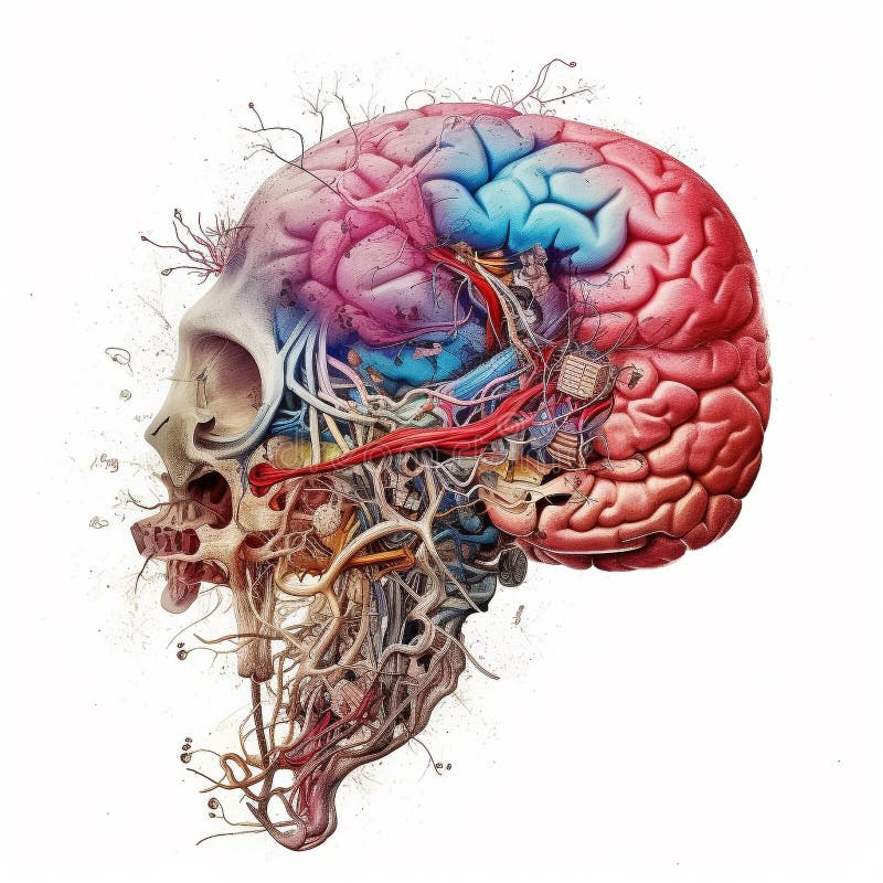 3D of Human Brain, Illustration, Brain Virus Infection Concept ...